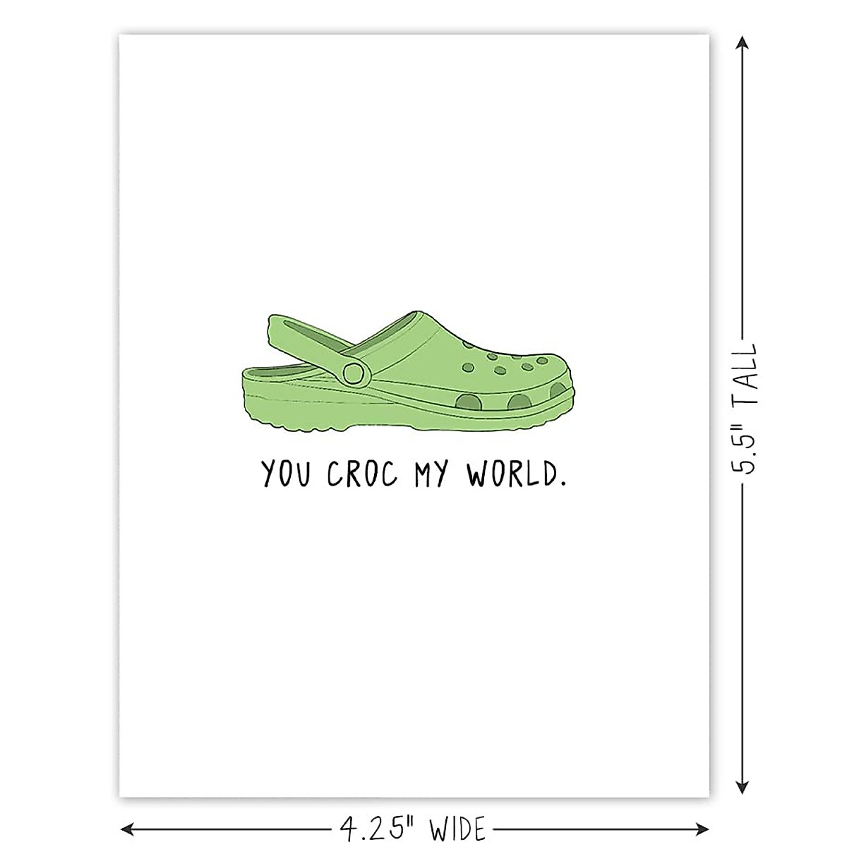 rockdoodles Croc My World Funny Anniversary Card For Husband, Fathers Day Card From Wife, 4.25 in. x 5.5 in.