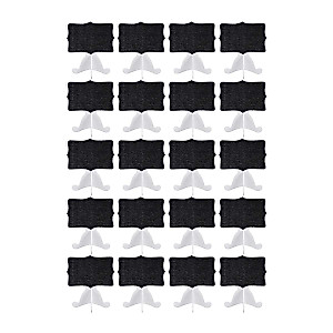 SUPVOX 20pcs Emblems Menu Tabletop Board Small Blackboard Message Mini Chalkboard Signs Mini Blackboard Mini Chalkboards with Stand The Sign Message Board Bamboo Signage White Desktop