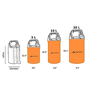 Premium Waterproof Bag/Roll Top Dry Bag - Perfect for Kayaking/Boating/Canoeing/Fishing/Rafting/Swimming/Camping/Snowboarding Crafted by Montem (Orange, 20L)