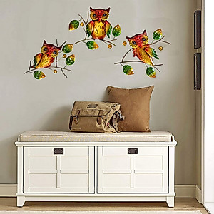 JFRISING Metal Owl Wall Art Decor Outdoor Indoor Hanging Wall Sculpture Decorations for Home Garden Bedroom Living room Bathroom , 3 Pack