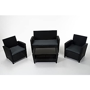 Cosco Outdoor Living 88529BGYE Malmo Patio Set, Black