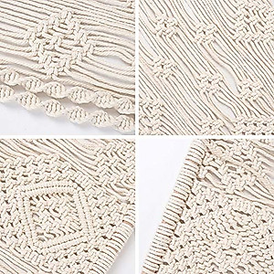 XIAOHESHOP Macrame Wall Hanging Shelf, Wood Hanging Shelf Organizer Hanger, Rope Plant Hanger Holder Rope Plant Hanger,Handmade Boho Home Wall Decor