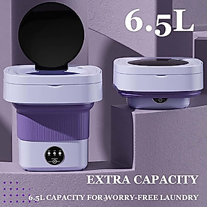 JCAKES Mini Portable Washing Machine，Foldable Washing Machine，Small Washing Machine，6.5L Washing Machine with Drying Drum, 3 Modes Touch Timer Washing Machine，for Socks, Baby Clothes, Underwear