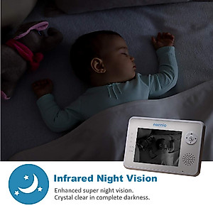 Nannio Comfy Ace Baby Monitor with Remote Pan-Tilt-Zoom Camera and 3.5inch LCD Screen, Infrared Night Vision, VOX, Alarm System, Two Way Talk, Lullaby, Baby Room Temperature