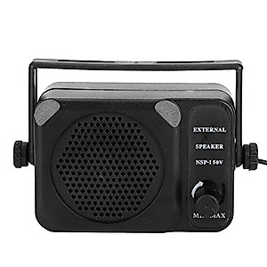 Qiilu Car Radio External Speaker, Mini External Speaker NSP‑150V 2‑Way Radio CB HF VHF UHF Transceiver Car Accessory
