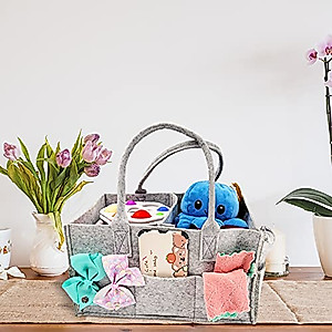 Baby Diaper Caddy Organizer,Portable Belt Diaper Caddy,Large Diaper Storage Caddy,Grey Travel Nursery Baskets,Baby Storage Organizer Nappy Holder Car Organizer