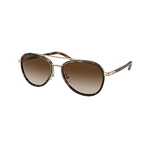 Tory Burch TY6089 330413 57MM Dark Tortoise/Brown Gradient Aviator Sunglasses for Women + BUNDLE With Designer iWear Eyewear Kit