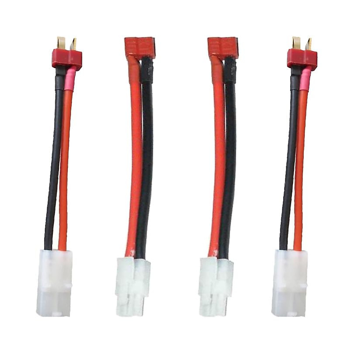 2pcs T-Plug Male Connector to Big-Tamiya Plug Female Connector Adapter and 2pcs T-Plug Female Connector to Big-Tamiya Plug Male Connector Adapter for RC Lipo Battery