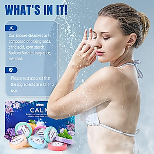 CalmNFiz 8 Pack Shower Steamers- Shower Steamer with Natural Fragrance: Coco Ocean Lemon Rose, etc, Luxury Relaxation Shower Bombs Presents for Women, Men, Mom & Girl