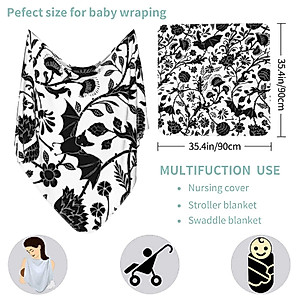Christmas Goth Bat Flower Halloween Baby Swaddle Blankets boy Newborn Receiving Gothic Blankets Christmas Girl Baby Swaddle Blankets Large Swaddle Blankets Swaddling Wrap Silky Soft Gifts