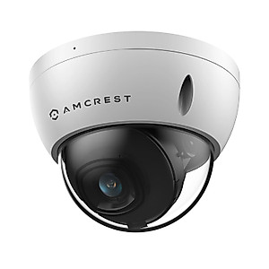 Amcrest UltraHD 4K (8MP) Outdoor Security POE IP Camera, 3840x2160, 98ft NightVision, 2.8mm Lens, IP67 Weatherproof, IK10 Vandal Resistant Dome, MicroSD Recording, White (IP8M-2493EW)