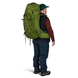 Osprey Aether 65L Men's Backpacking Backpack, Garlic Mustard Green, Extended Fit, Small/Medium