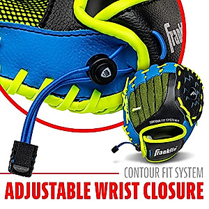 Franklin Sports Kids Baseball Glove - NeoGrip Boys + Girls Youth Tball Glove - Toddler + Youth Teeball, Baseball + Softball Mitt - Right Hand Throw - 9.5" ,Blue