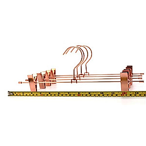 30Pack KOOBAY 13.7" Rose Gold Metal Heavy Duty Clips Pants Hangers Trousers with Swivel Hook