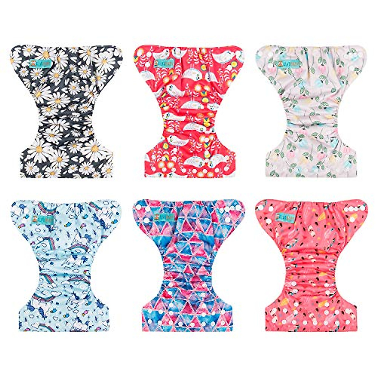 ALVABABY Baby Pocket Newborn for Less Than 12pounds Baby Snaps Cloth Diapers Nappy 6pcs with 12 Inserts 6SVB09