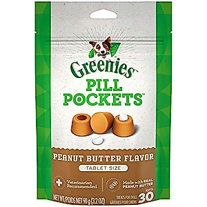 greenies Bundle Pack Pill Pocket Tablet for Dogs (3 Pack) Flavored Dog Treats (90 Tablets) Bundle Dental Chew Treats (Peanut Butter)