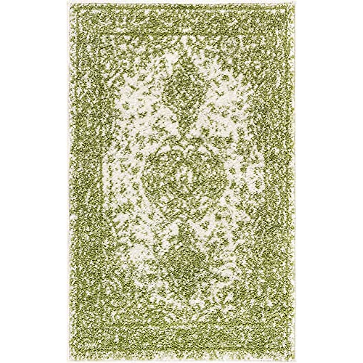 Rugs.com Dover Collection Rug – 2' x 3' Green Low-Pile Rug Perfect for Entryways, Kitchens, Breakfast Nooks, Accent Pieces