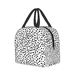 Algranben Polka Dot Lunch Bags for Teen Women Insulated Aesthetic Lunch Box Thermal Tote Cooler