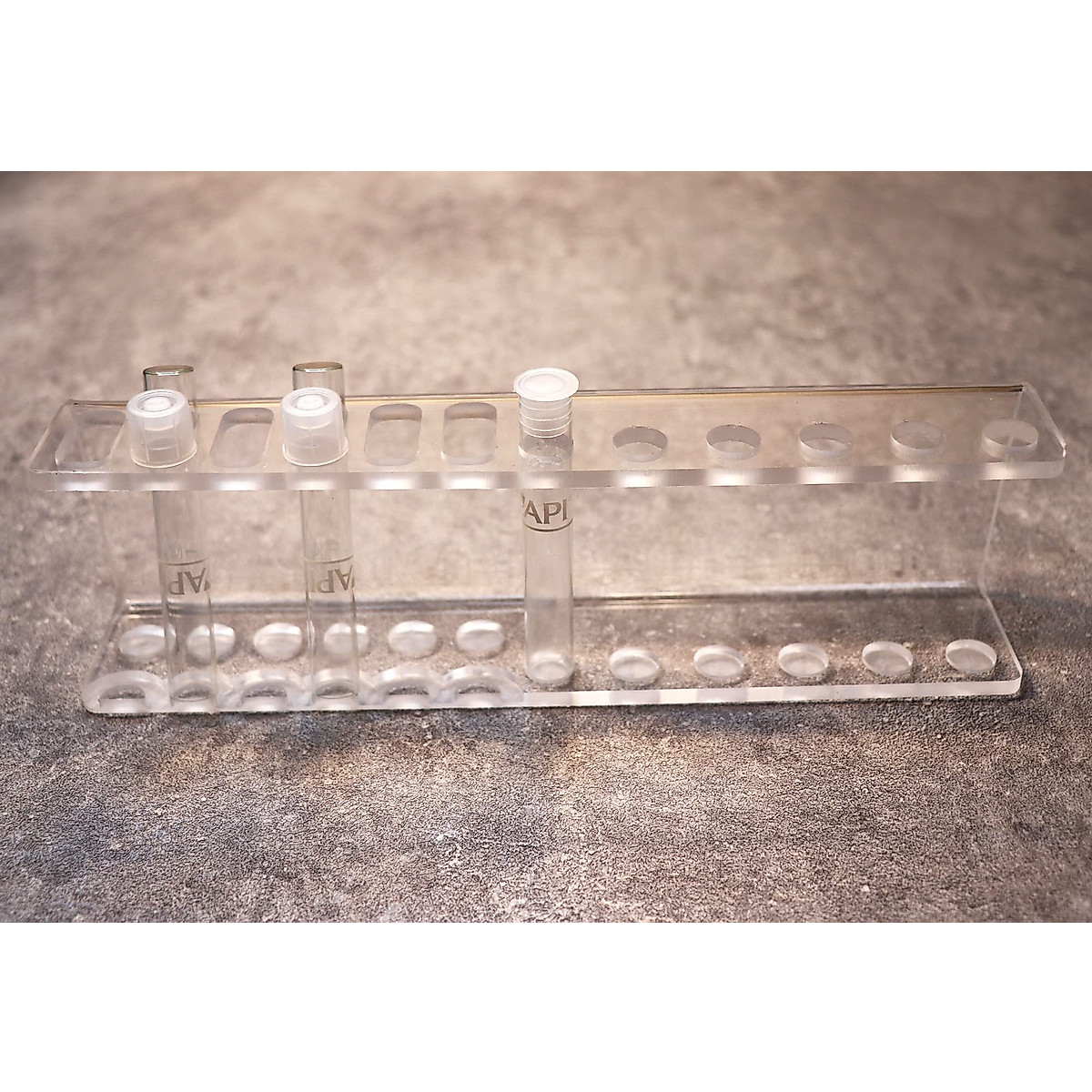 Ackers Transparent Acrylic Test Tube Bottle Small Glass Holder,Built-in Handle, 25 Tube Capacity, 0.7" (18mm) Holes for 10ML Test Tubes