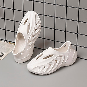 Unisex Foam Runner Sneakers for Men Closed Toe Cloud Slides Pillow Fashion Running Shoes Women Runners Sandals Outdoor Indoor Beach Shoes White