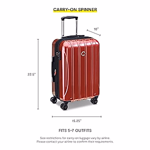 DELSEY PARIS Helium Aero Hardside Expandable Luggage with Spinner Wheels, Titanium, Carry-On 21 Inch