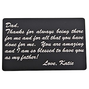 Personalized Engraved Metal Wallet Card, Anniversary Gifts For Men, Valentines Day Gifts For Husband, Aluminum Wallet Insert