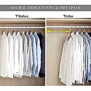 Hawtrytoa 50pcs Space Saving Clothes Hanger Connector Hooks Super Space Saving for Closet Coat Hooks for Hanging,Thicken Space Saving Hangers Clothes Hangers Space Savers (50 White)