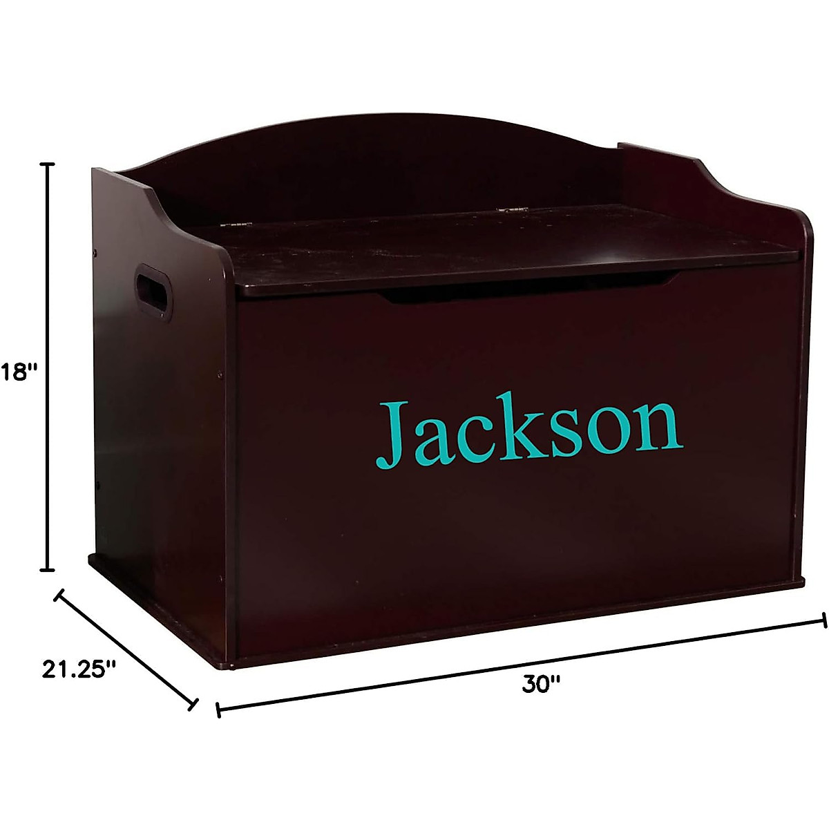 Personalized Toybox for Kids - Cherry Austin Wooden Toy Box Storage Bench with Lid - Kids Toy Chest Playroom Organizer