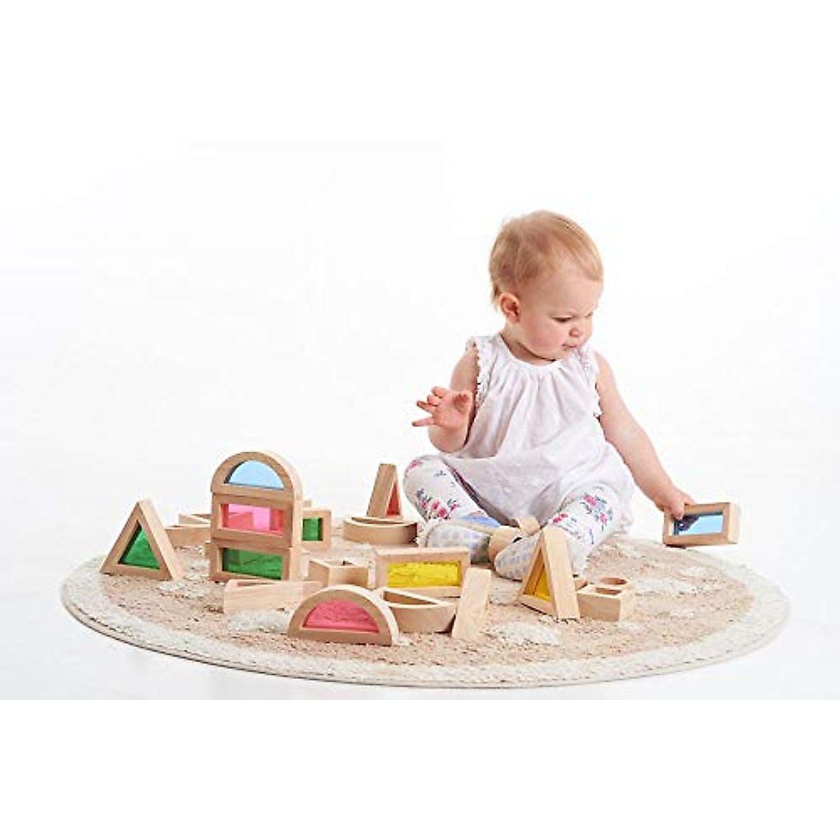 TickiT Rainbow Blocks - Set of 24 - Sensory Blocks for Toddlers Aged 12M+ - Colorful Montessori Stacking Shapes - First Building Blocks