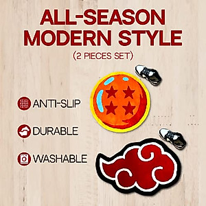 2pcs Anime Carpet Orange Red Cloud Modern Fluffy Rug - Non Slip Ultra Soft Tufted Room Decor Polyester Nursery Rugs for Bedroom, Decorative Indoor and Outdoor Living