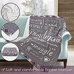 Bonsai Tree Grandma Gifts, Nana Gifts Blanket, Gifts for Grandma, Mimi, Great Grandma Gifts, Grandma Mothers Day Birthday Gifts Soft Throw Blanket for Women (Grey 50”x60”)