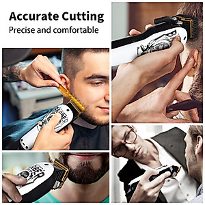 BESTBOMG Updated Professional Hair Clippers Cordless Hair Haircut Kit Rechargeable 2000mAh Hair Beard Trimmer Haircut Grooming Kit with 6 Guide Combs & for Men/Father/Husband/Boyfriend