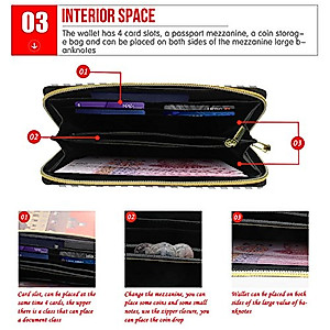 INSTANTARTS Blue Purple Galaxy PU Leather Wallet Women Long Purse Handbag Clutch Bag