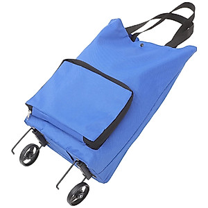 FOMIYES Foldable Shopping Trolley Bag with Wheels, Durable, Lightweight, Large Capacity, Reusable