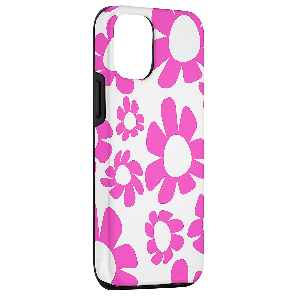 iPhone 13 Pro Preppy Aesthetic, Retro Pink Daisies, Trendy, Teen Girl, 70s Case