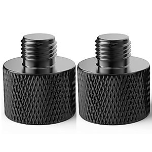 Donuts Mic Stand Adapter 38 Female to 58 Male Screw Adapter Knurled Thread Adapter for Microphone Stand Mount Black
