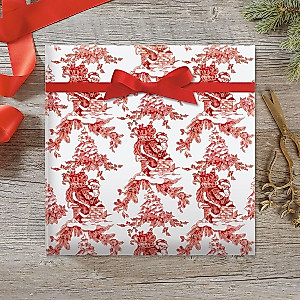 Current Toile Santa Jumbo Rolled Christmas Gift Wrap, Premium Semi-Gloss 23-Inch x 32-Foot Wrapping Paper Roll, 61 Square Feet Total