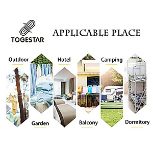 Togestar Clothesline Orange Rope 15m/50ft Unique Design - Easy to Tighten - Heavy Duty Drying Laundry Line Adjustable for Indoor Outdoor Laundry Clothesline Rope