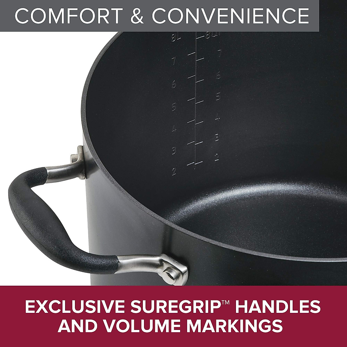 Anolon Advanced Home Hard-Anodized Nonstick Open Stock Cookware (10 Qt Stock Pot, Onyx)