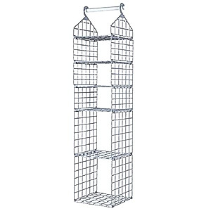 WeiSha Home Finishing Wardrobe Layered Storage Rack Clothes Finishing Rack Dormitory Wardrobe Clothes Hanger Storage Rack Hanging Basket Hanger Five Layers of Gray