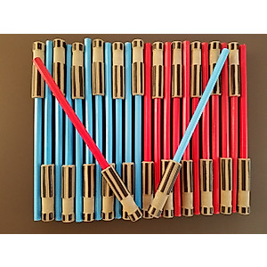 Light Saber Pencils Party Favors, Set for Kids 24 pack of Red and Blue Pencils with 3D Top Gifts Supplies for Star Wars Fan Boys Girls Teen Tween Adult - birthday party favors star wars Pencils