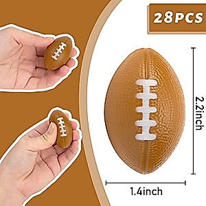 LovesTown Football Stress Ball, 28 PCS 2.2 x 1.4 Inches Stress Relief Fidget Balls Foam Sport Football for Gift Bag Fillers Stuffers Party Favors Decoraions Bathtub Toys School Carnival Reward