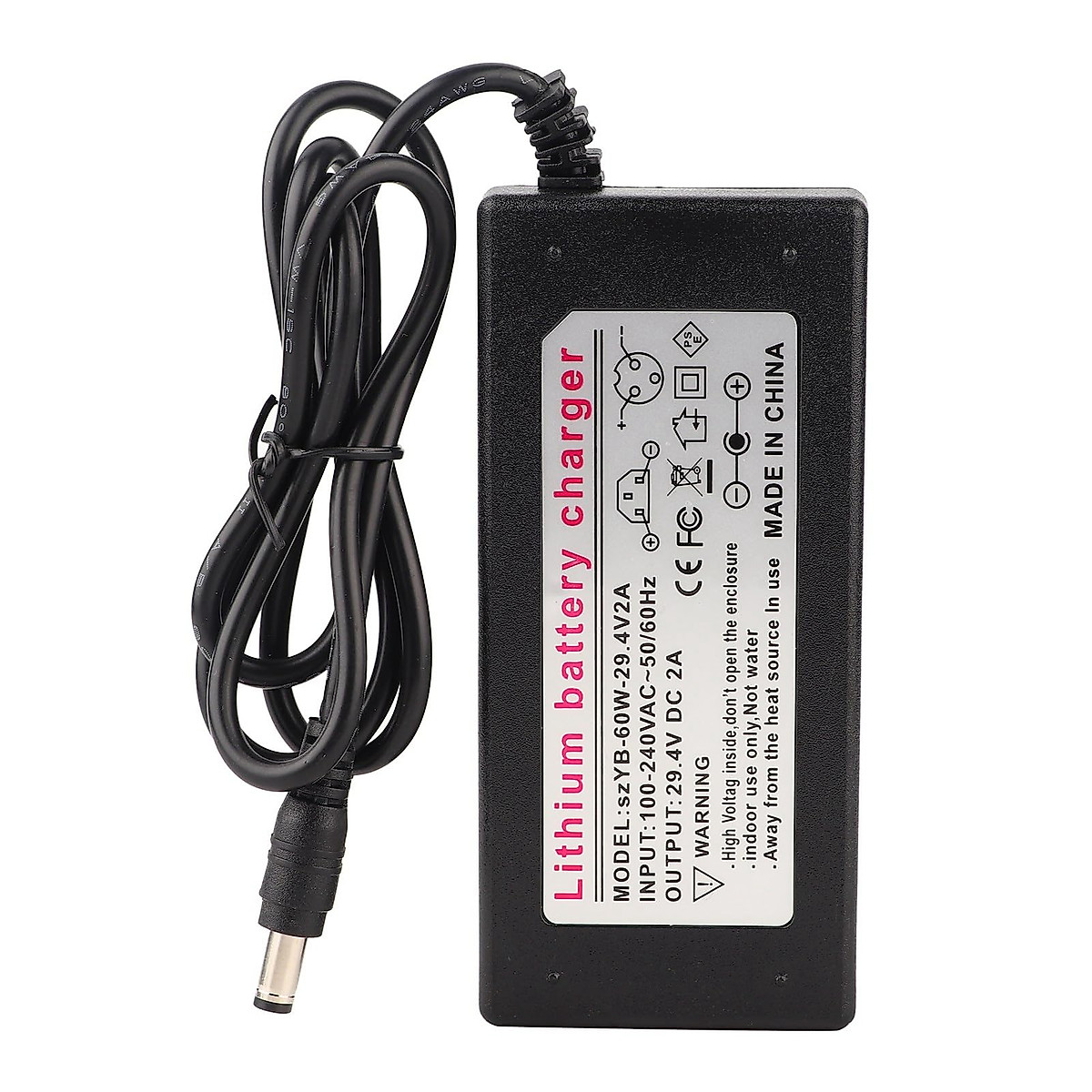 29.4V 2A Adapter, Rechargeable Lithium Battery,Suitable for Battery Packs,Electric Vehicle Batteries,Etc.,with Adapter Cable (USA)