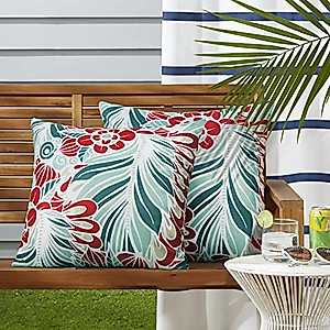 Pyonic Outdoor Waterproof Throw Pillow Covers 18x18 Set of 2,Green Decorative Pillow Covers for Patio Garden Living Room Couch,Green