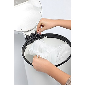 Bubula Premium Steel Diaper Waste Pail Container w/Air Tight Lid and Lock, White/Grey