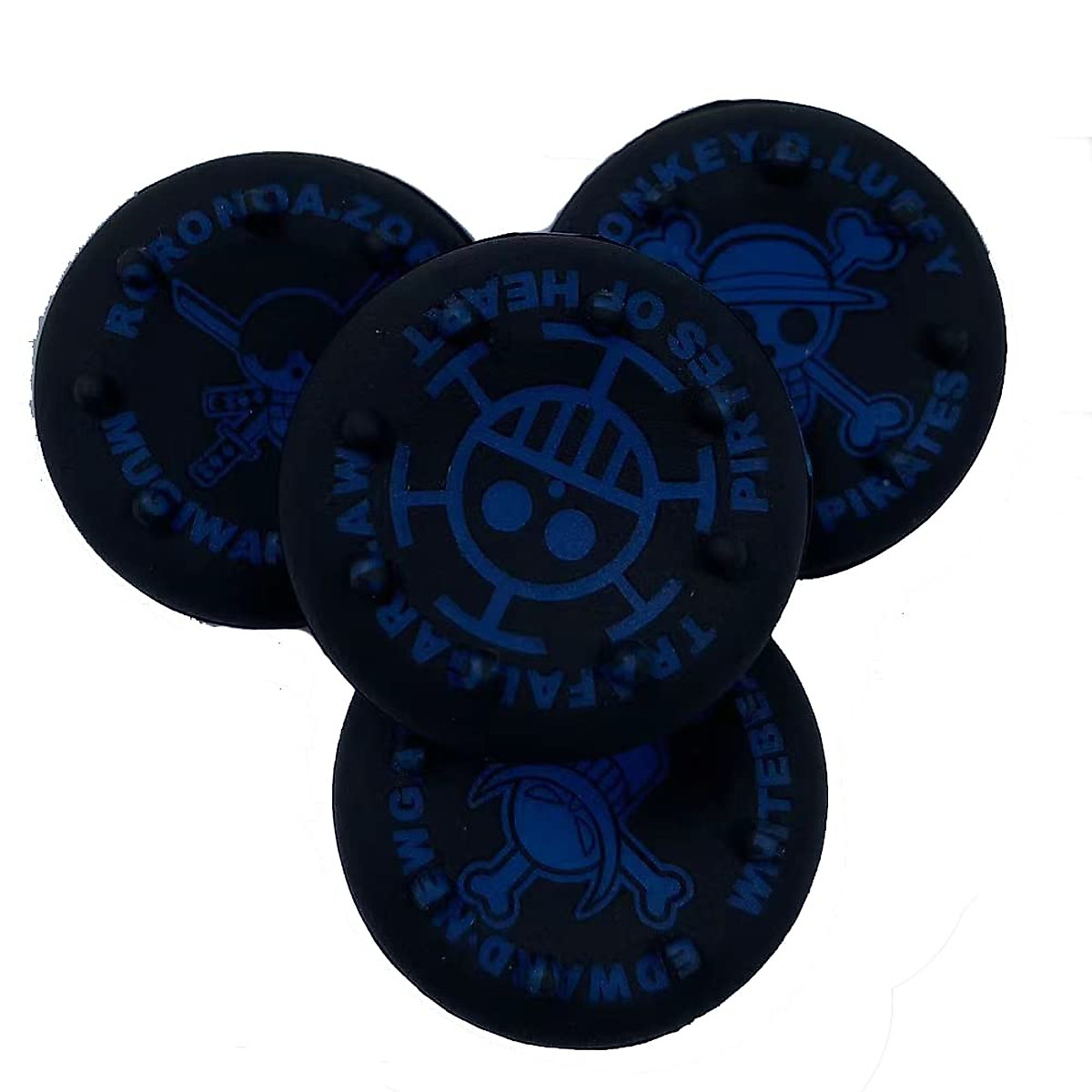 4 in 1 Analog Stick Joystick Rubber Silicone Cap Thumbstick Thumb Grip Cover Case Skin Joystick Grips for PS4 PS3 Xbox One Xbox 360 Controller (2# Blue)