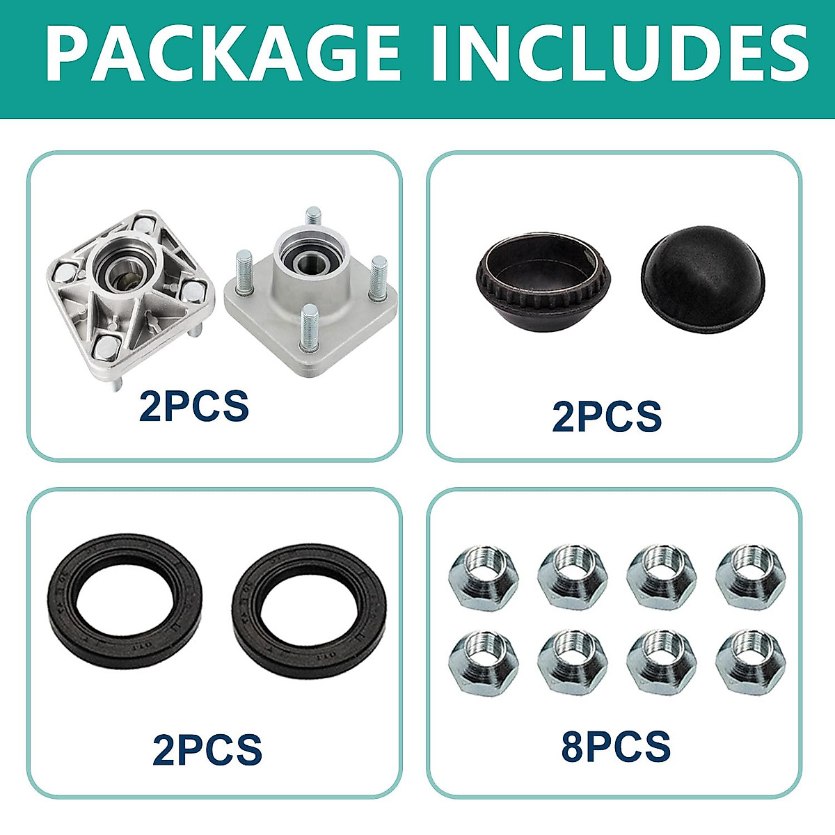 Drive-up Golf Cart Front Wheel Hub for Yamaha G2/G8/G9/G14/G16/G19/G22/G29 Drive Models, OEM JG5-WF511-10-00 JG5-WF511-00