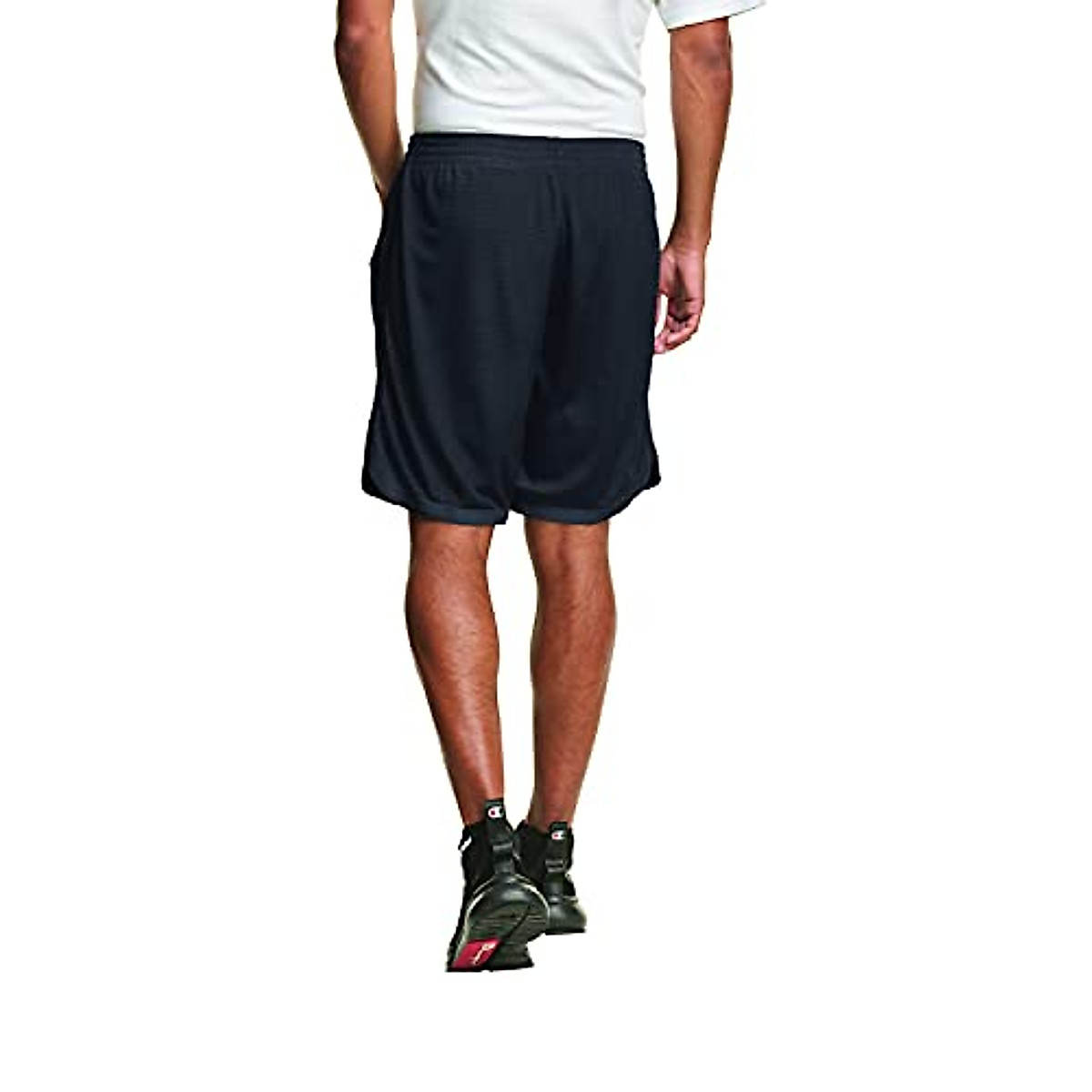 Champion Men's 7" Taped Mesh Short, Black/Black, Medium