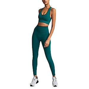 Beaufident Workout Sets for Women Active 2 Piece Seamless Matching High Waist Yoga Set Gym Outfits