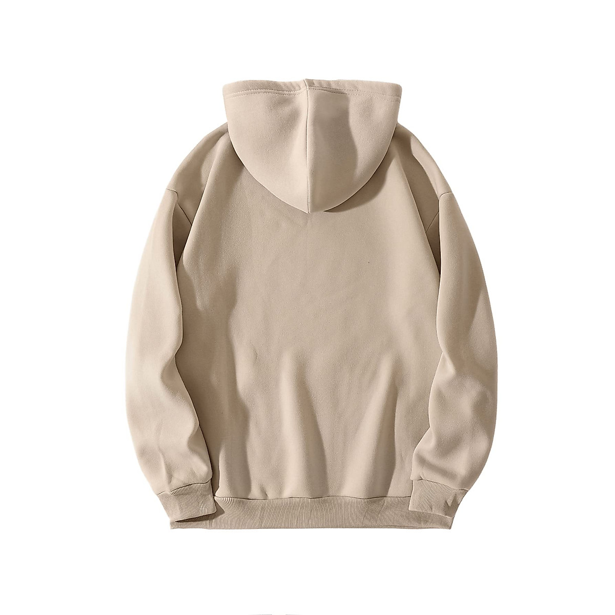 Floerns Men's Letter Graphic Print Lightweight Hoodies Long Sleeve Drawstring Pullover Sweatshirts with Pockets Apricot M